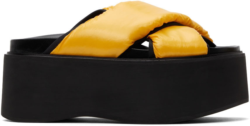 Marni Yellow Padded Nylon Platform Sandals Marni