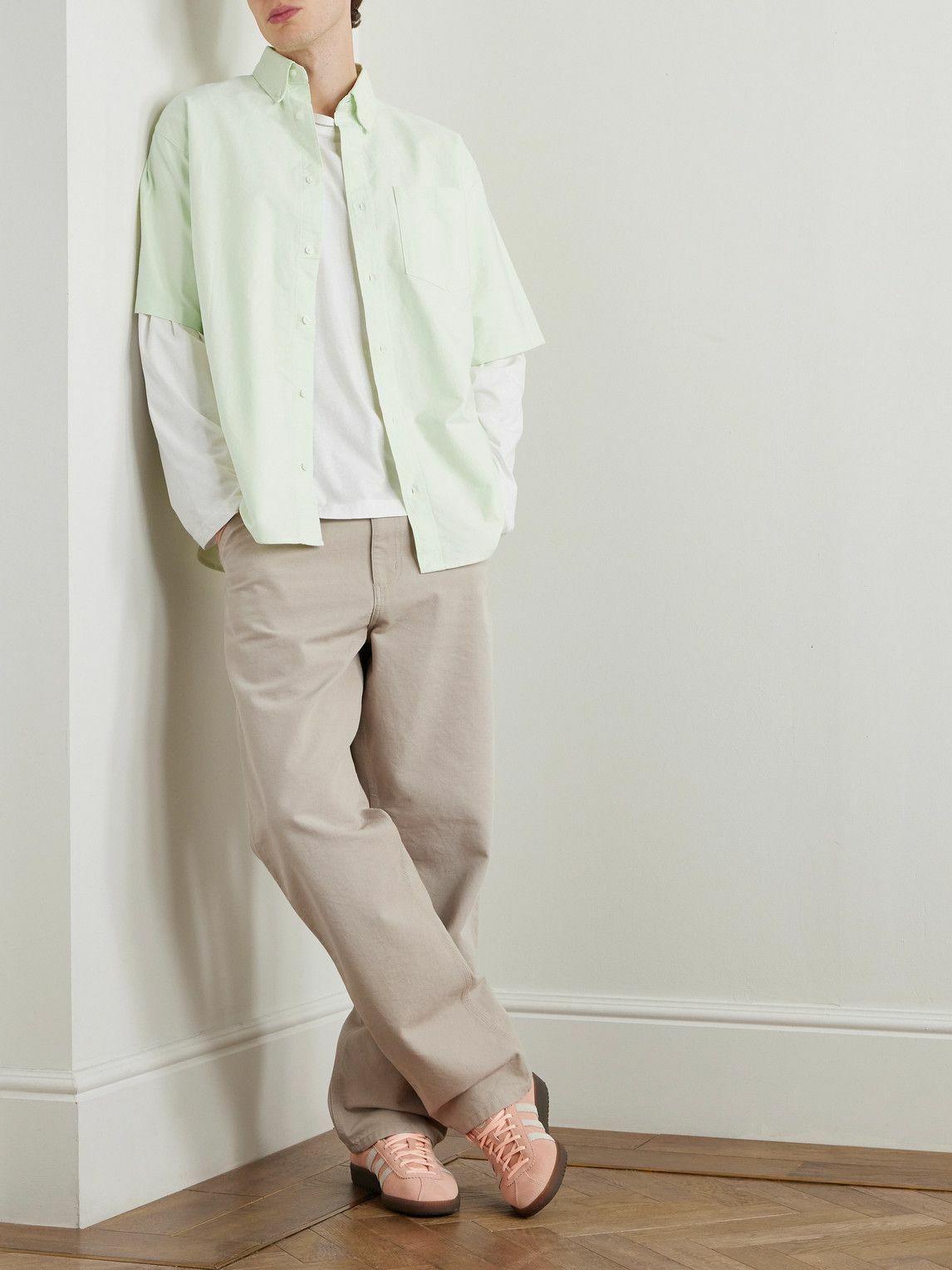 Carhartt WIP - Braxton Button-Down Collar Logo-Embroidered Cotton ...