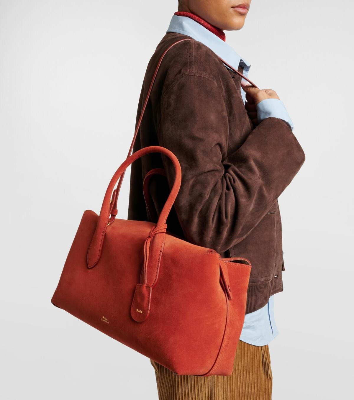 Polo Ralph Lauren Bellport Medium suede tote bag Polo Ralph Lauren