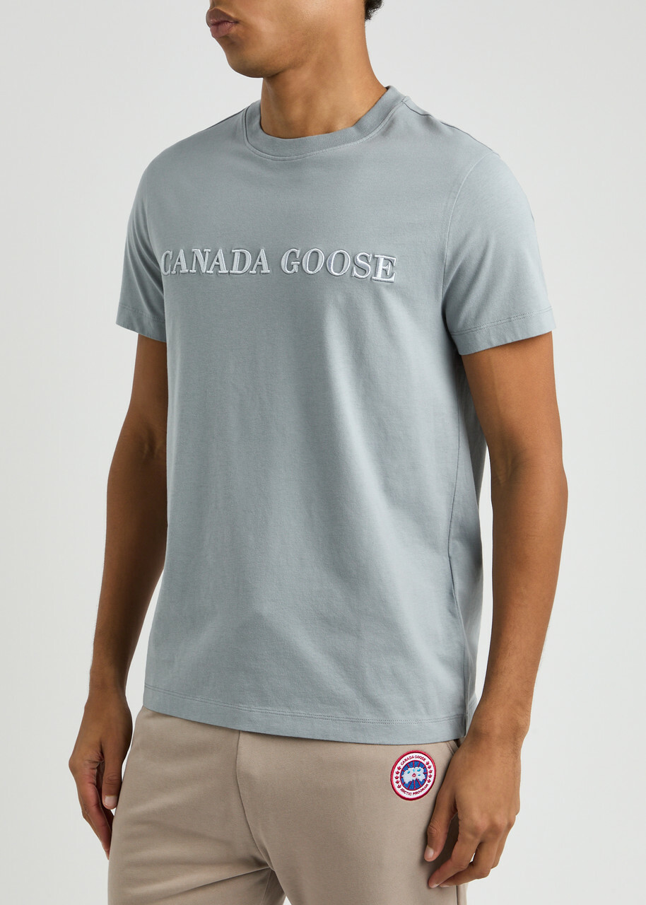 Canada Goose Emersen Logo-embroidered Cotton T-shirt Light Blue Canada ...