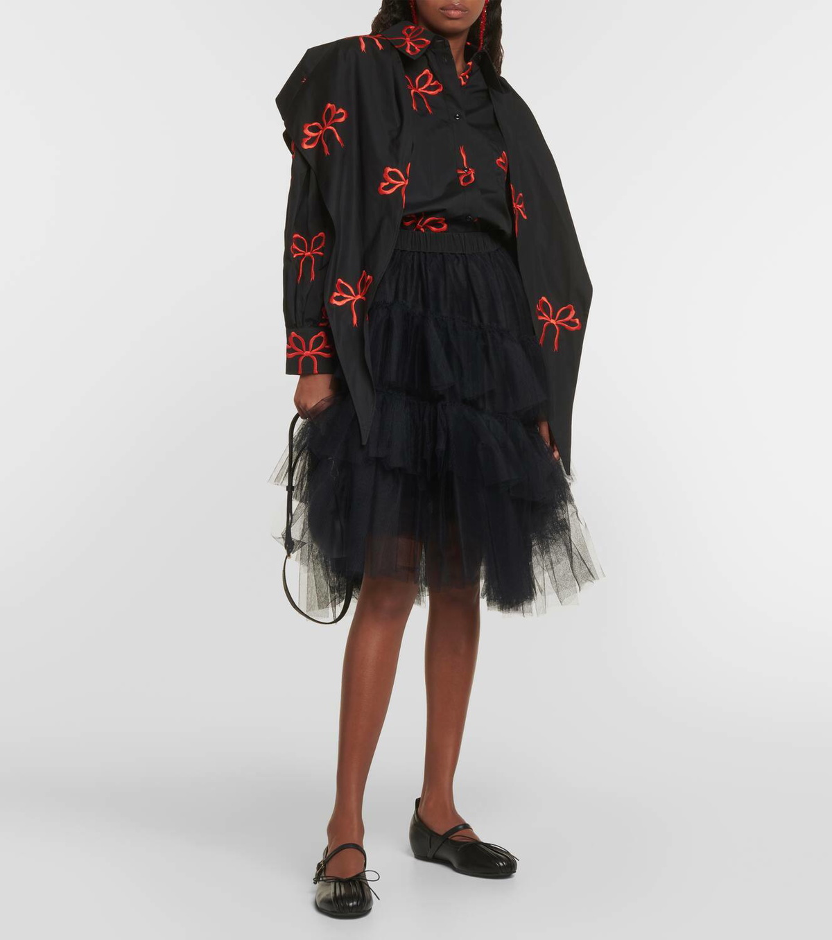 Simone Rocha Pleated leather ballet flats Simone Rocha