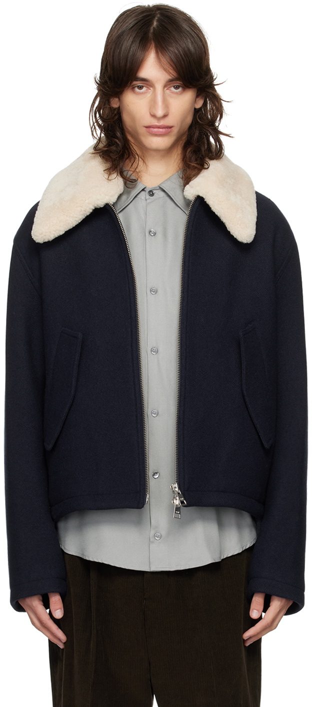 AMI Paris Navy Short Jacket AMI