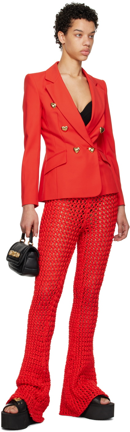 Moschino Red Heart Buttons Blazer Moschino