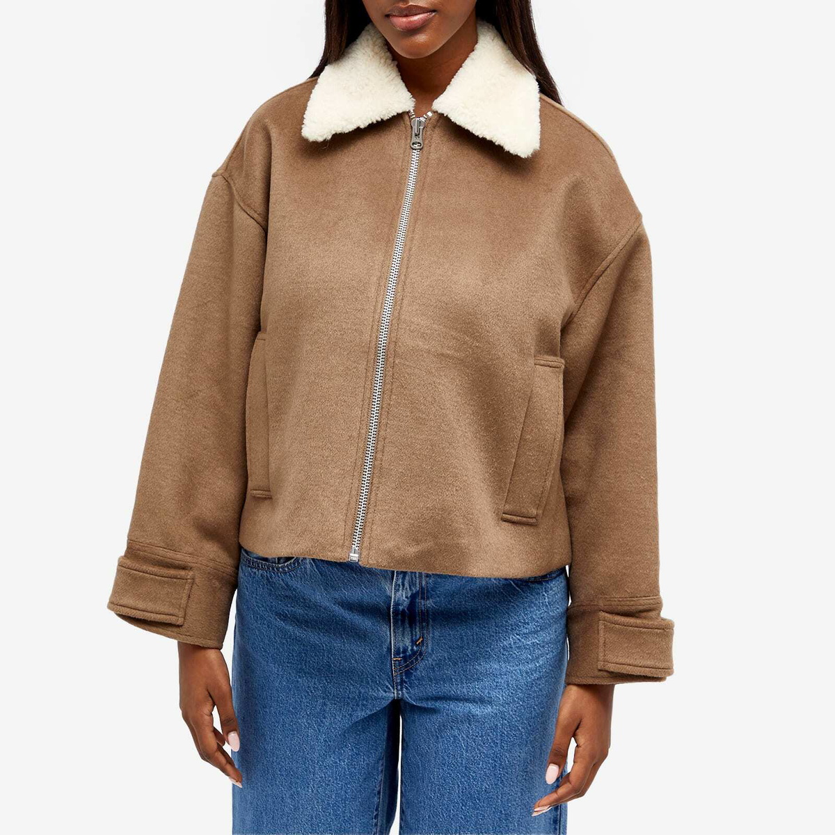 Meotine Women's Mimi Wool Jacket in Brown Meotine
