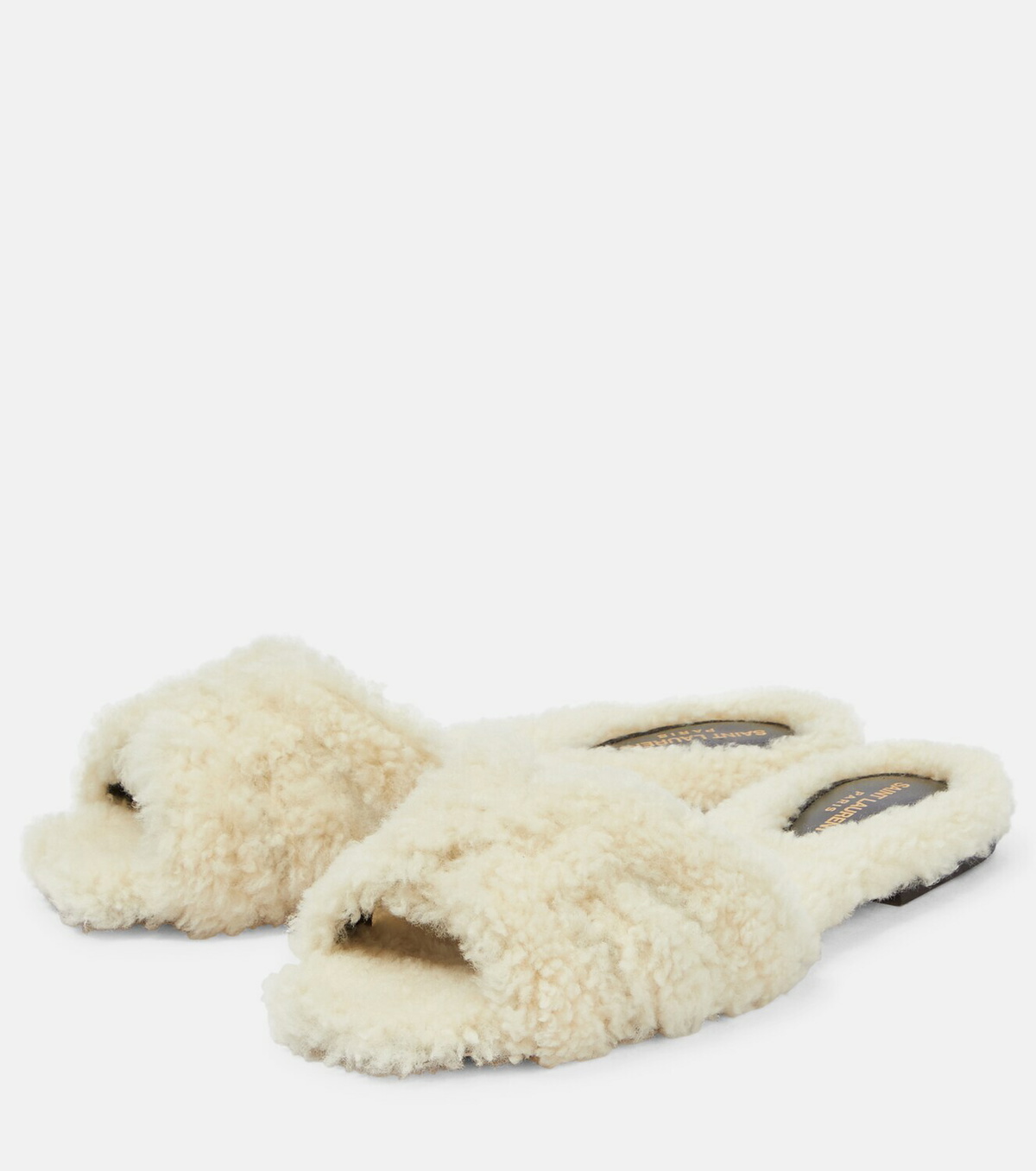 Saint Laurent - Tribute flat shearling sandals Saint Laurent
