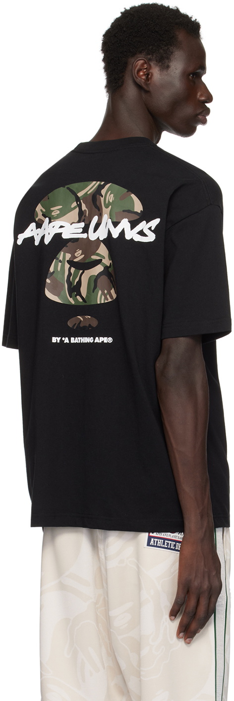AAPE by A Bathing Ape Black 'UNVS' T-shirt AAPE by A Bathing Ape