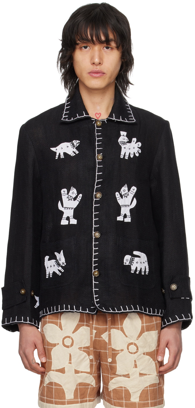 HARAGO Black Patch Jacket HARAGO