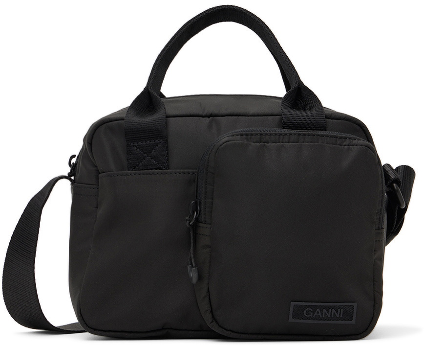 GANNI Black Recycled Polyester Shoulder Bag GANNI