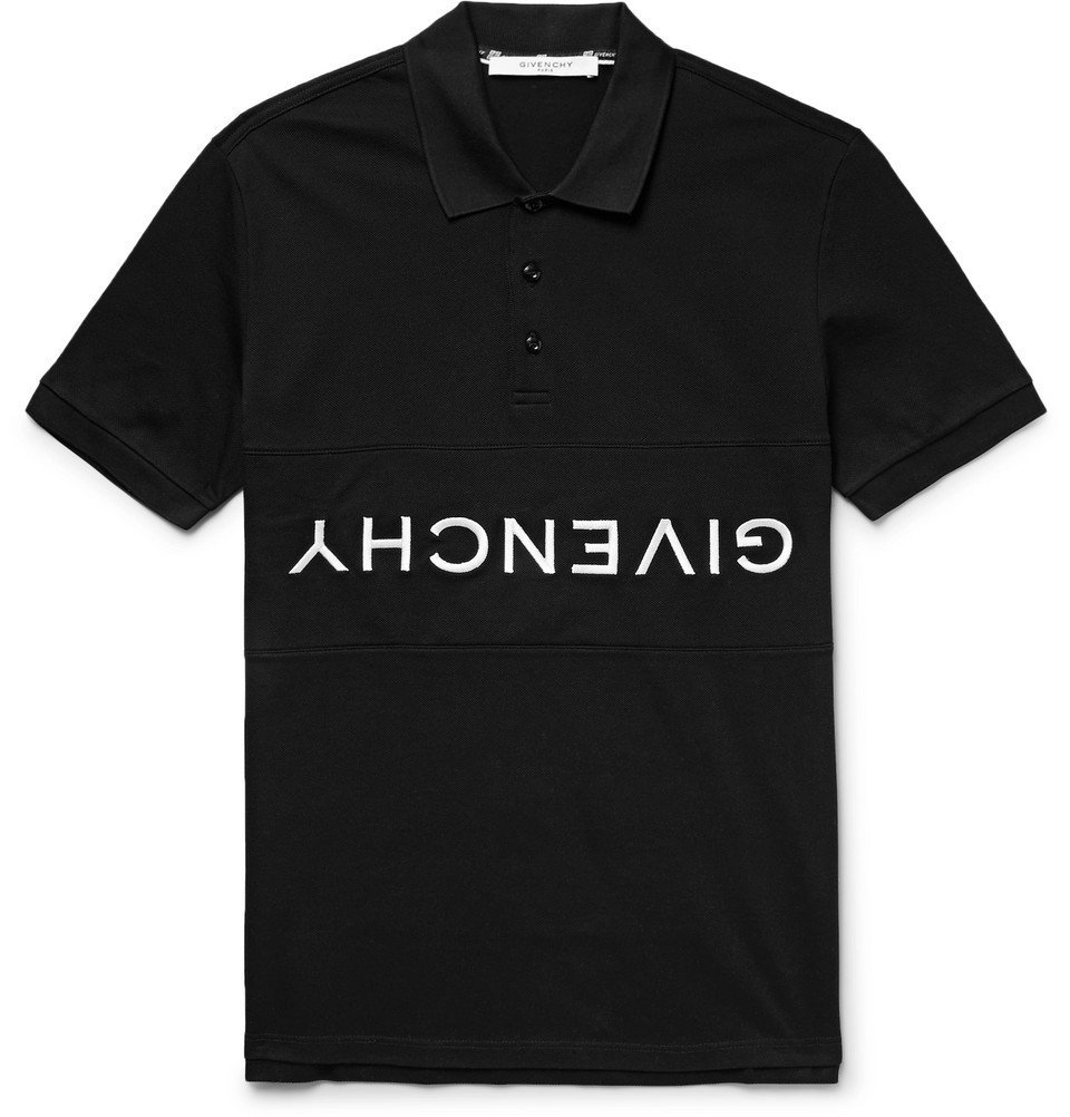 Givenchy - Logo-Embroidered Cotton-Pique Polo Shirt - Men - Black Givenchy