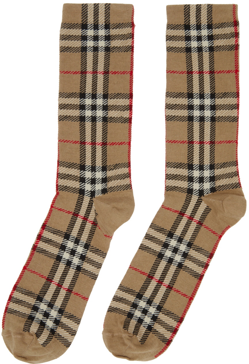 Burberry Beige Vintage Check Socks Burberry