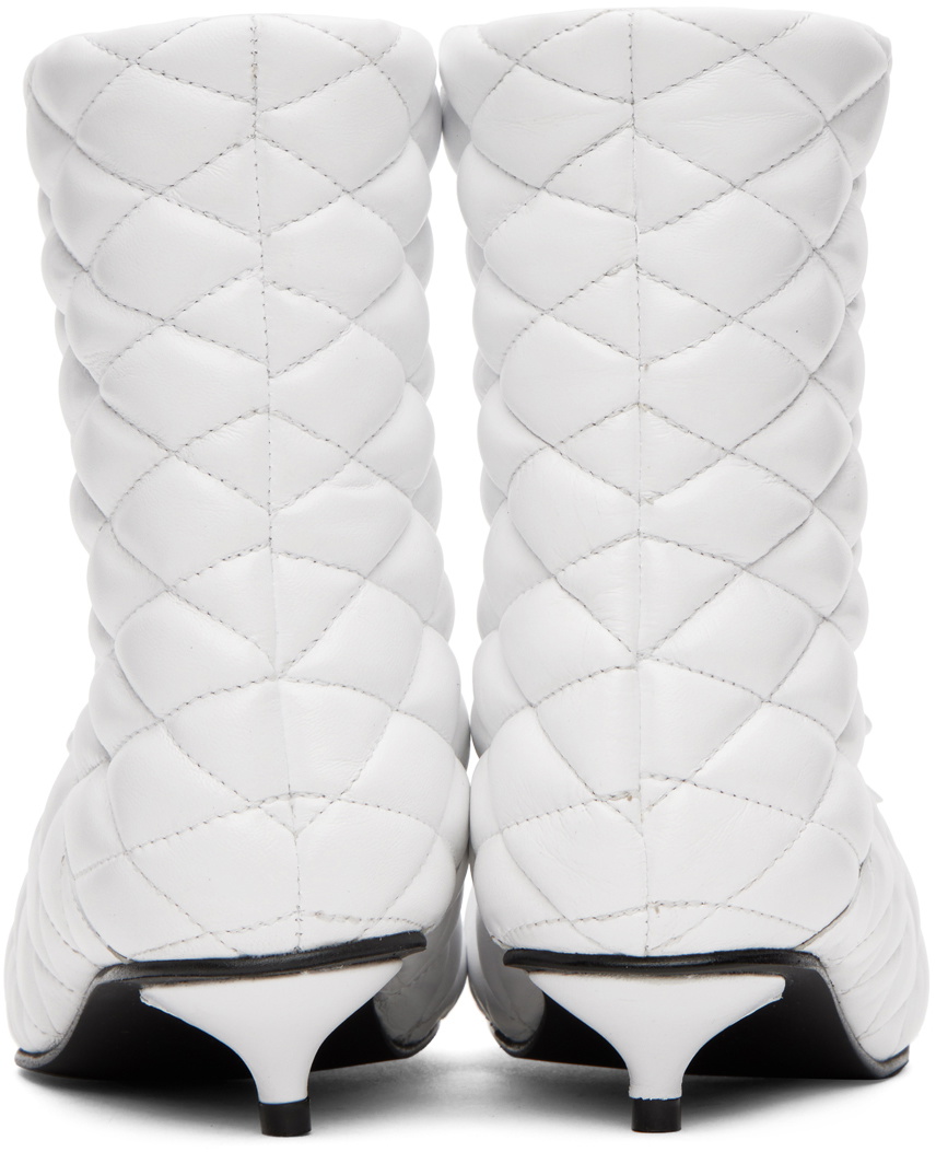 Abra White Quilted Boots ABRA