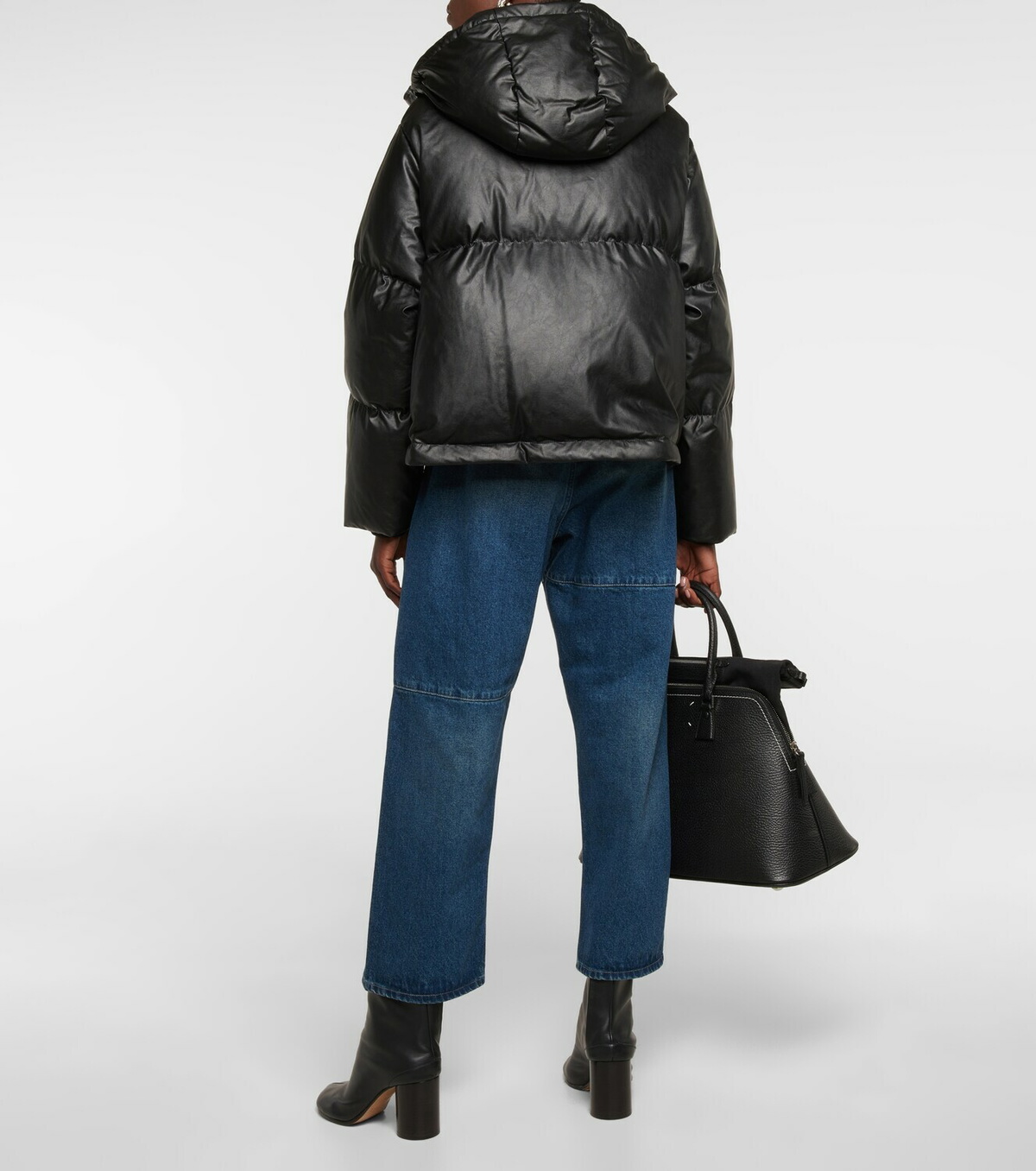 MM6 Maison Margiela Logo faux leather padded jacket MM6 Maison Margiela