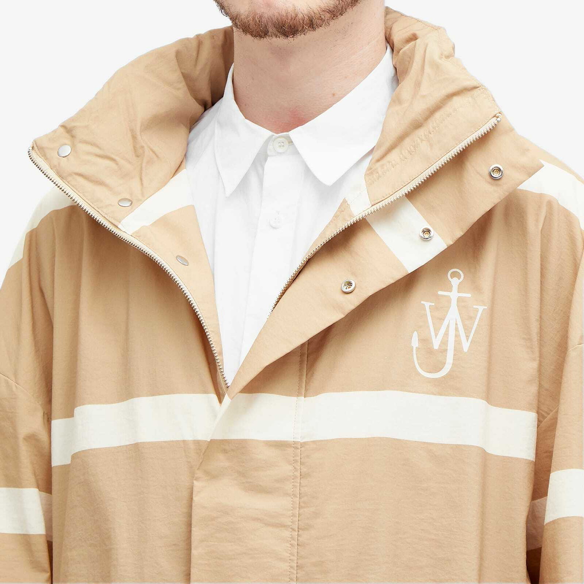JW Anderson Men's Anchor Logo Track Jacket in Beige JW Anderson