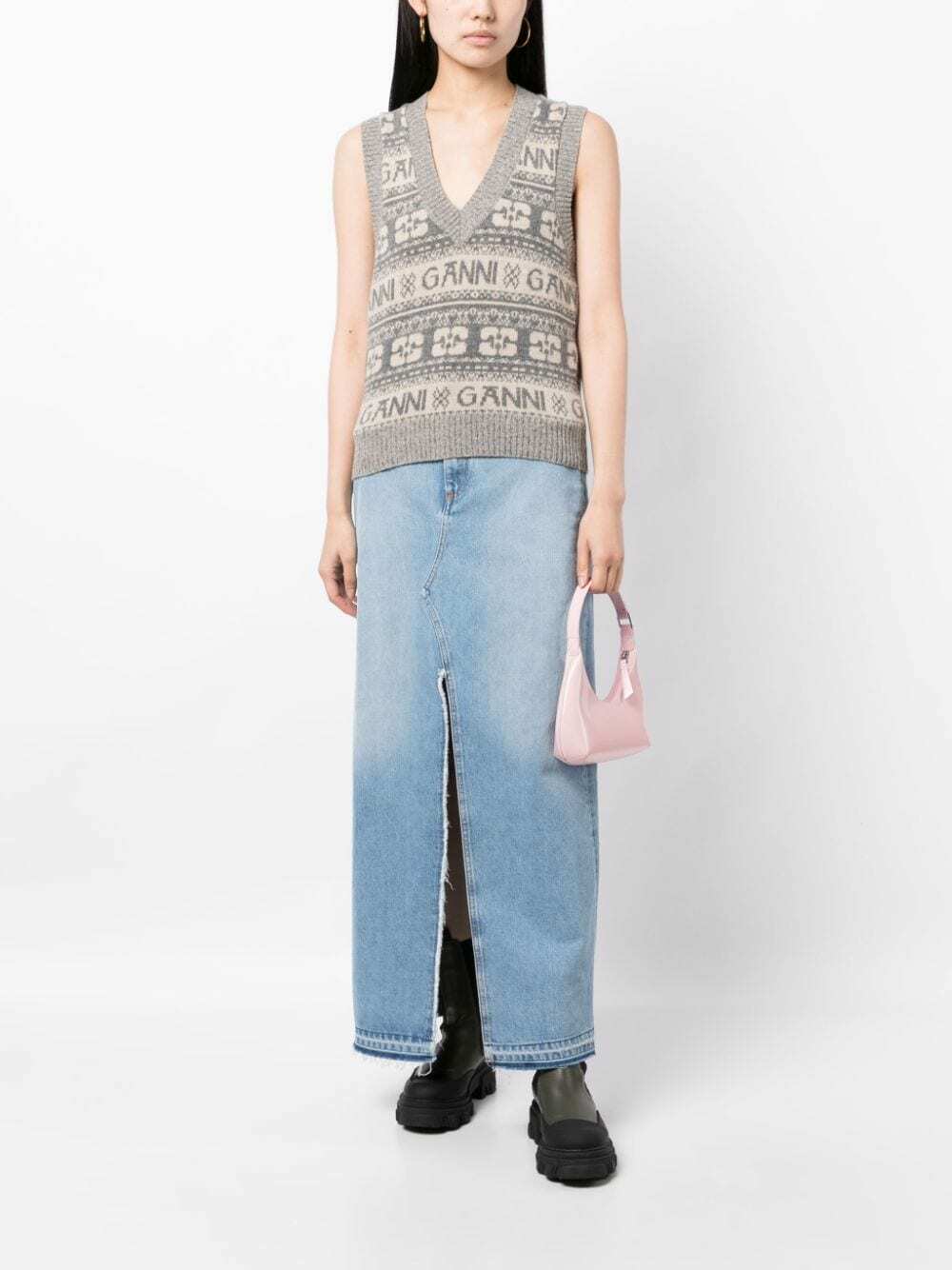 GANNI - Logo Wool Blend Vest GANNI