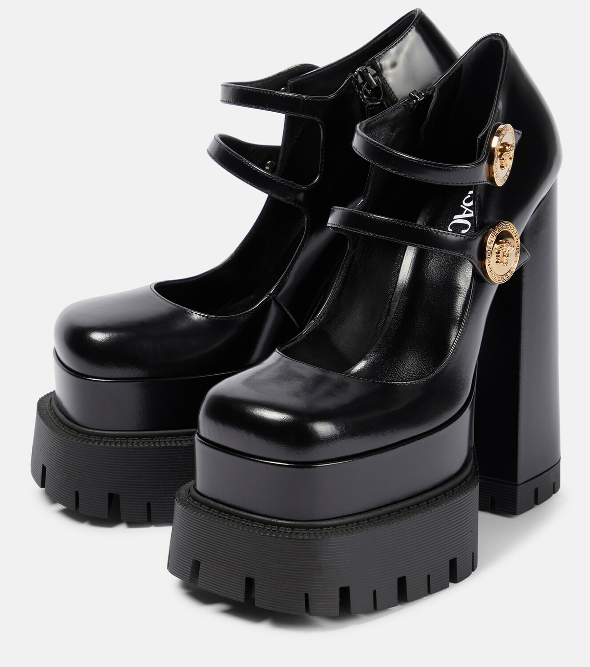 Versace - Medusa leather platform pumps Versace