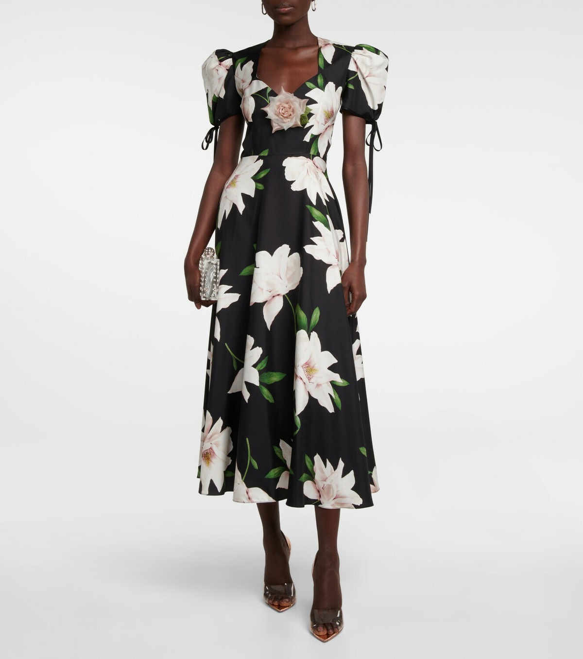Rodarte - Floral silk twill midi dress Rodarte