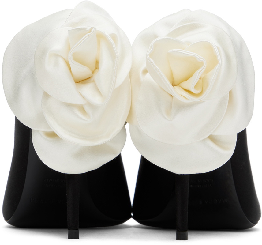 Magda Butrym Black Pointed Flower Mules Magda Butrym