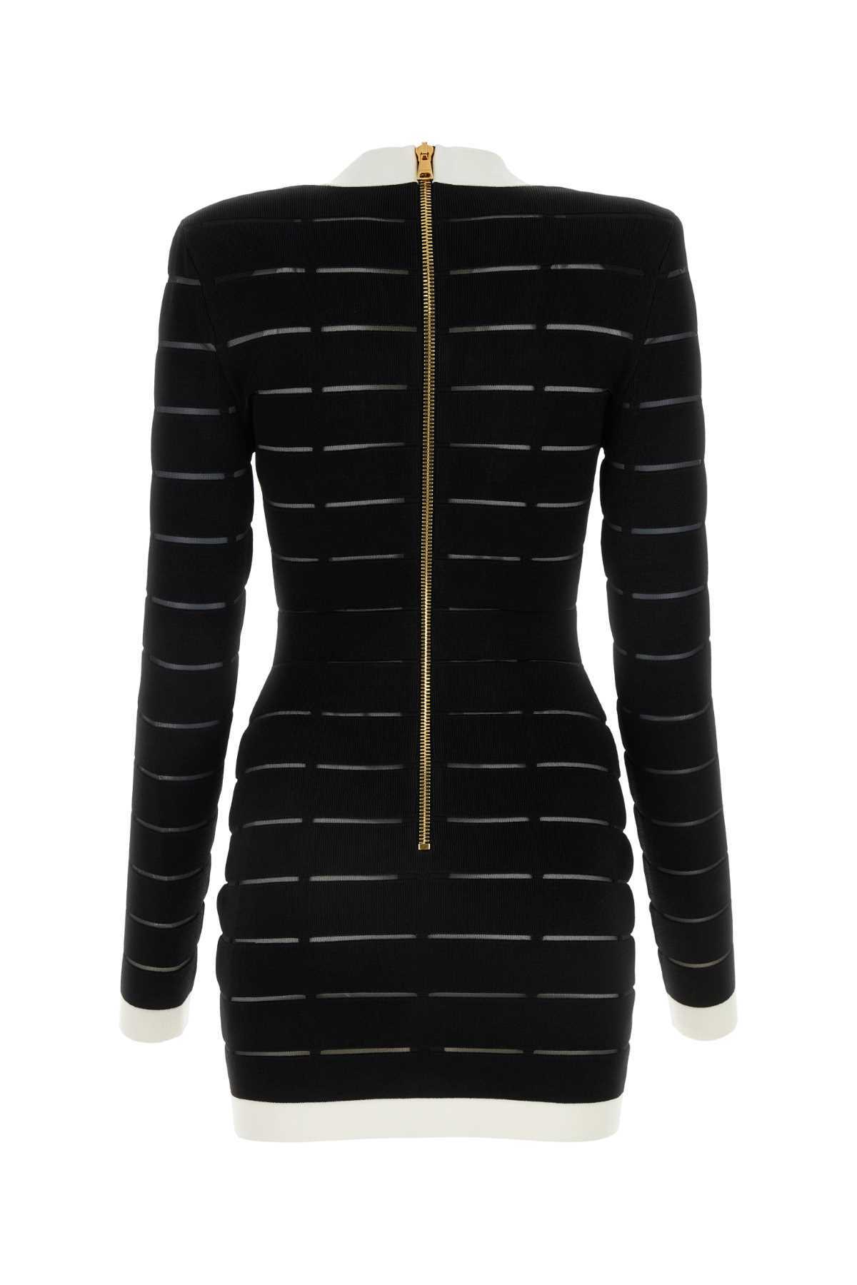 Balmain Black Viscose Blend Dress Balmain