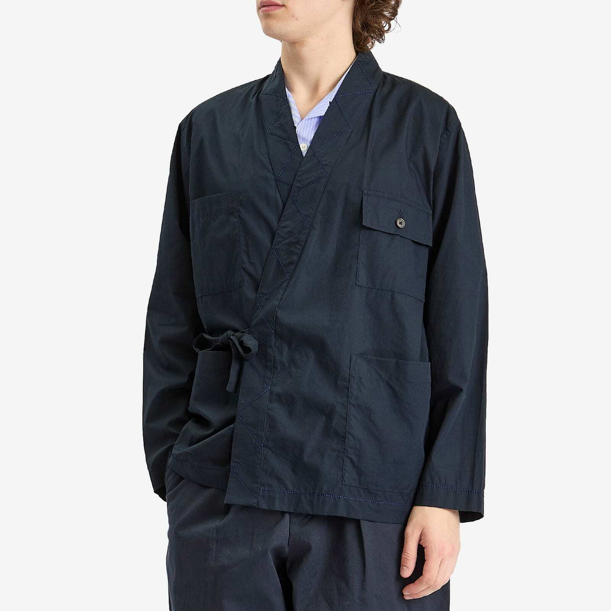 Universal Works Men's Broad Cloth Osaka Work Jacket in Navy Universal Works