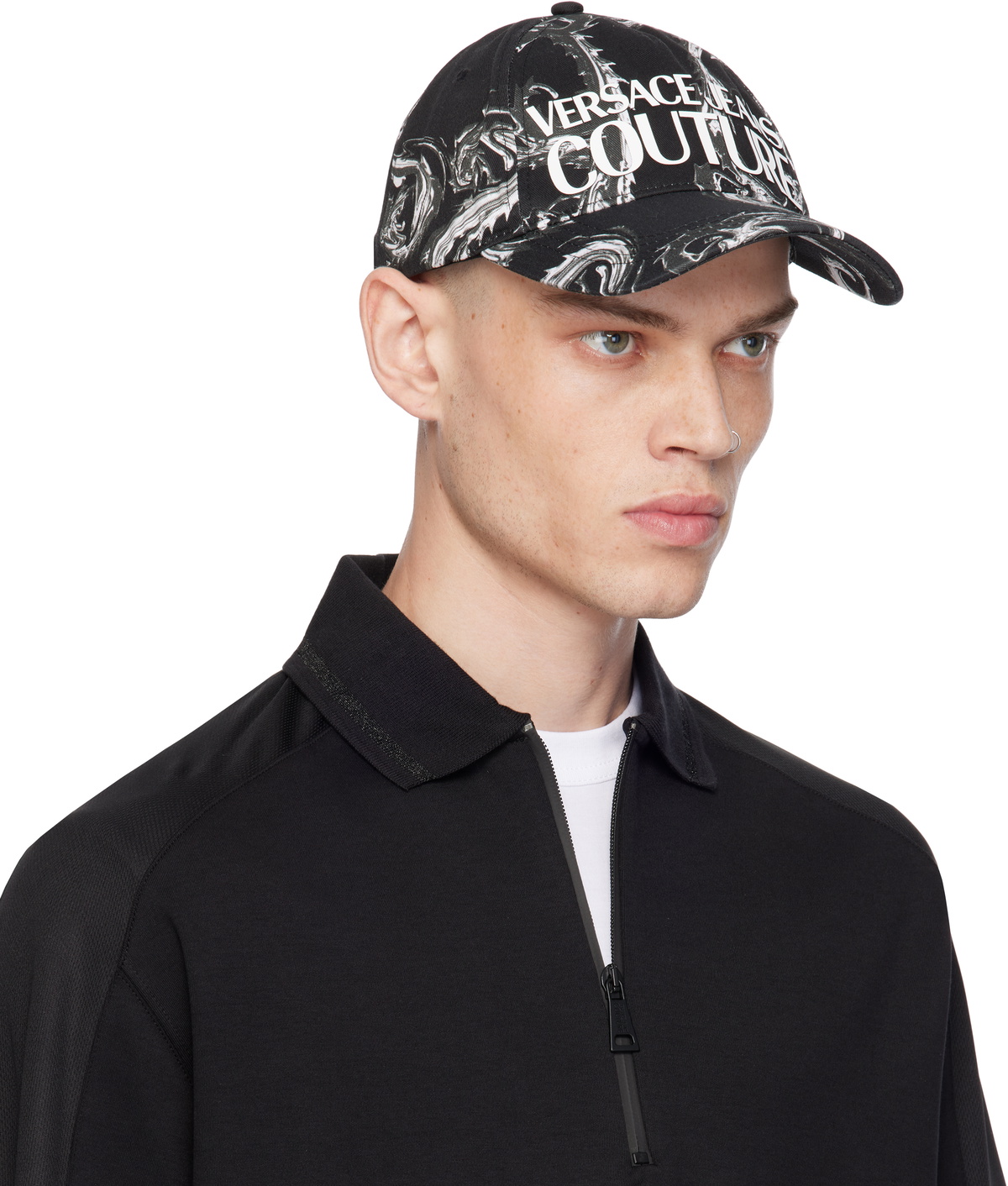 Versace Jeans Couture Black Chromo Couture Logo Baseball Cap Versace