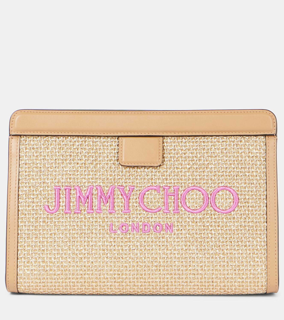 Jimmy Choo Avenue Small leather-trimmed pouch Jimmy Choo