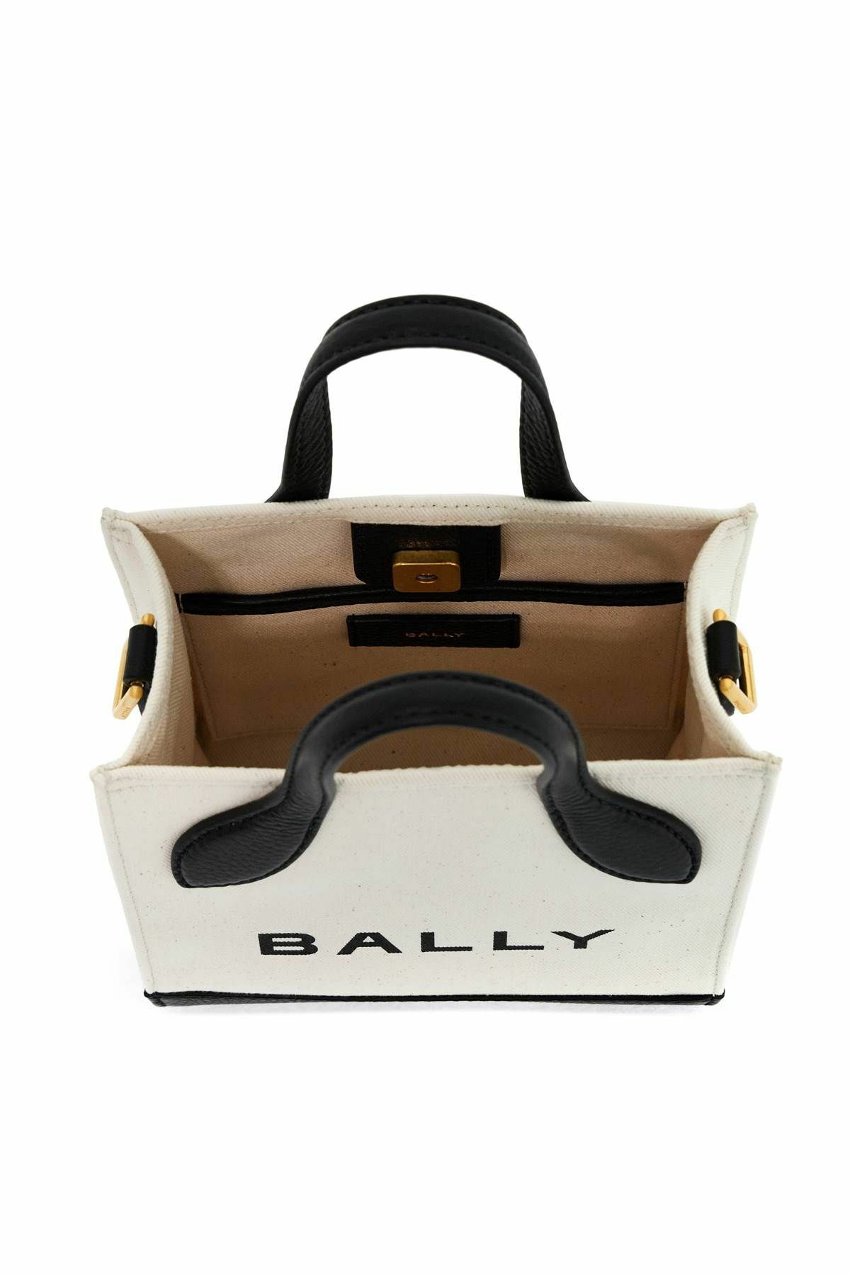BALLY mini fabric bar bag in 8 Neutro Bally