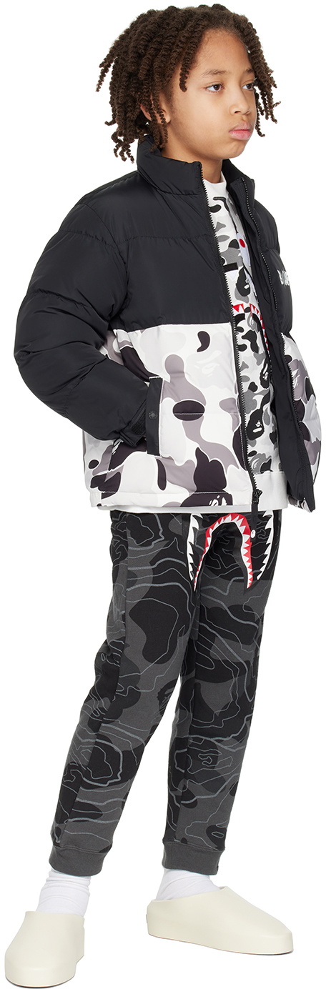 BAPE Kids Black ABC Camo Down Jacket A Bathing Ape