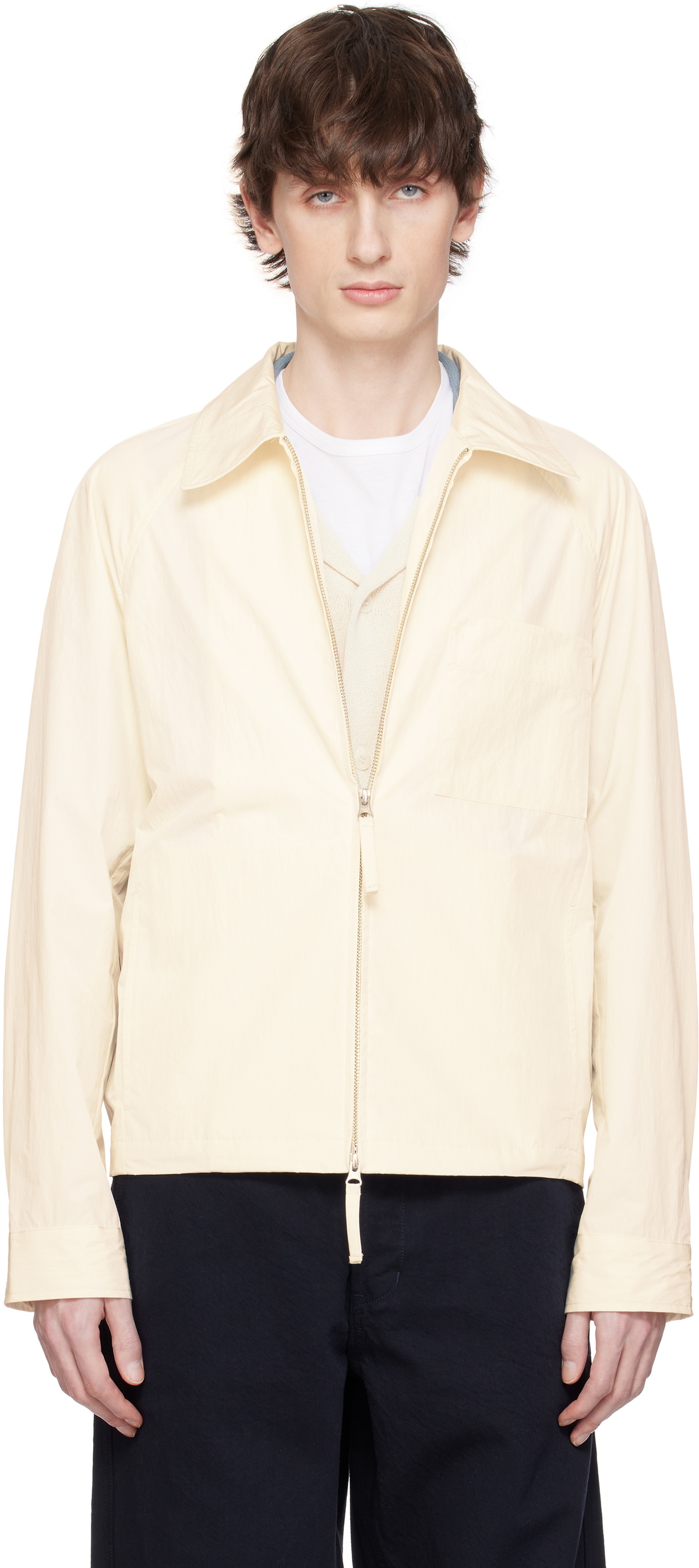 DOCUMENT Off-White Water Repellent Cotton Zip Up Jacket DOCUMENT