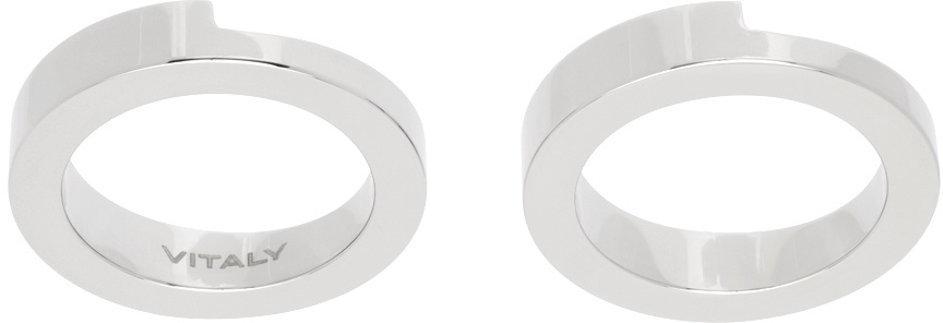 Vitaly Silver Gridlok Ring Set Vitaly