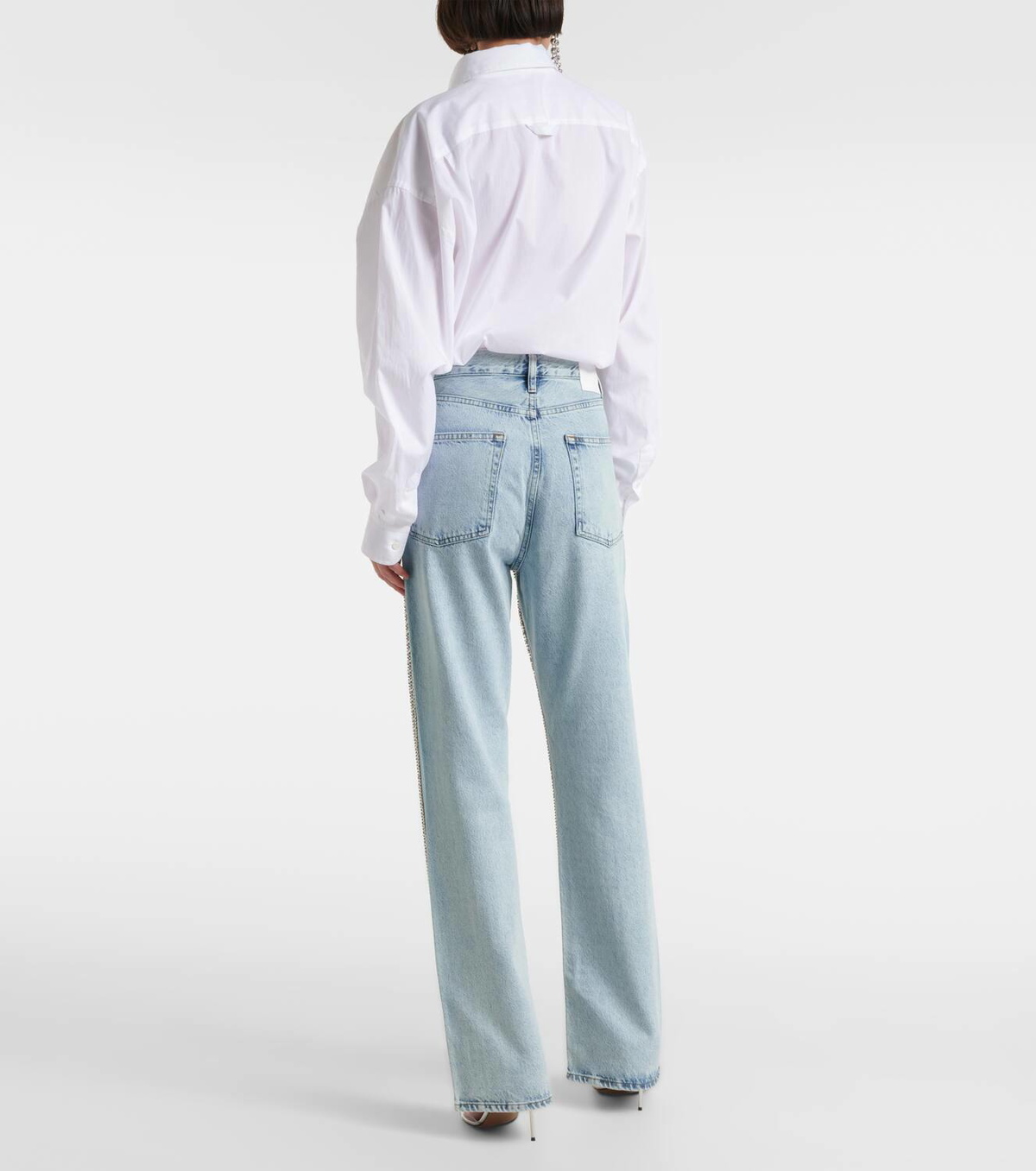 Frame Showgirl embellished straight jeans Frame Denim