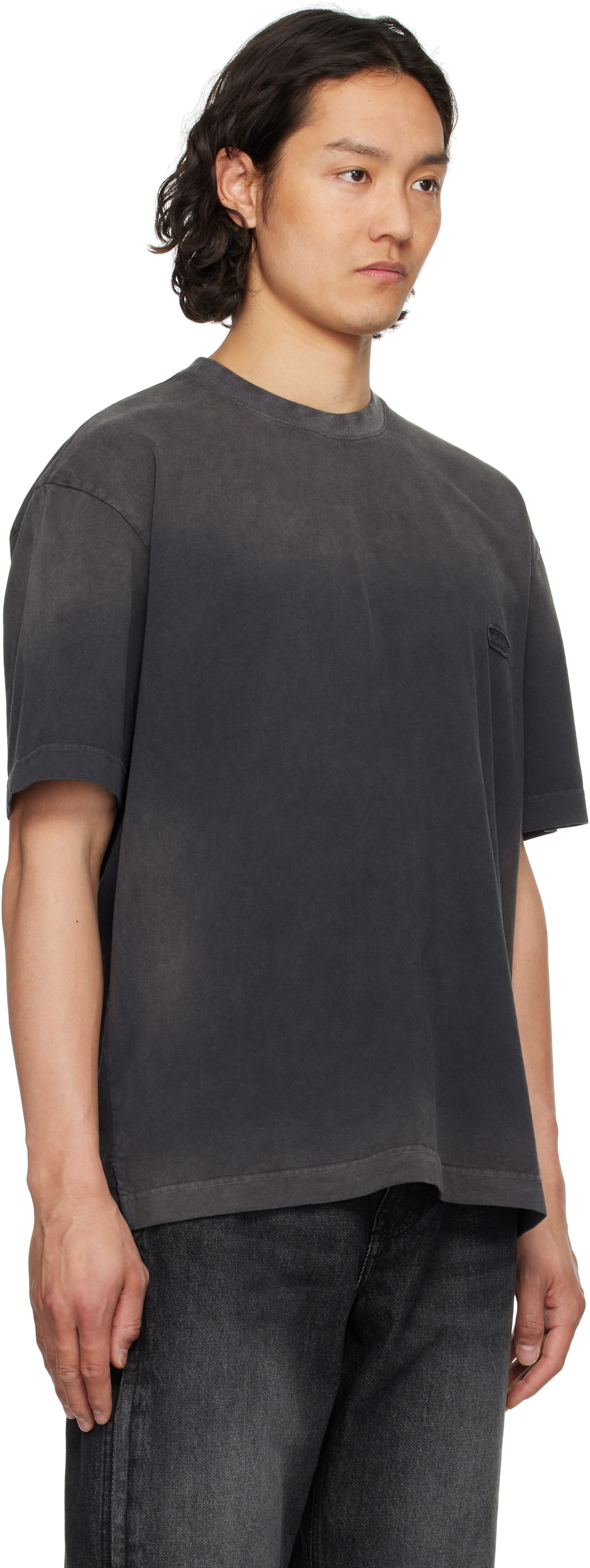 Solid Homme Black Dyeing Back Logo T-shirt Solid Homme