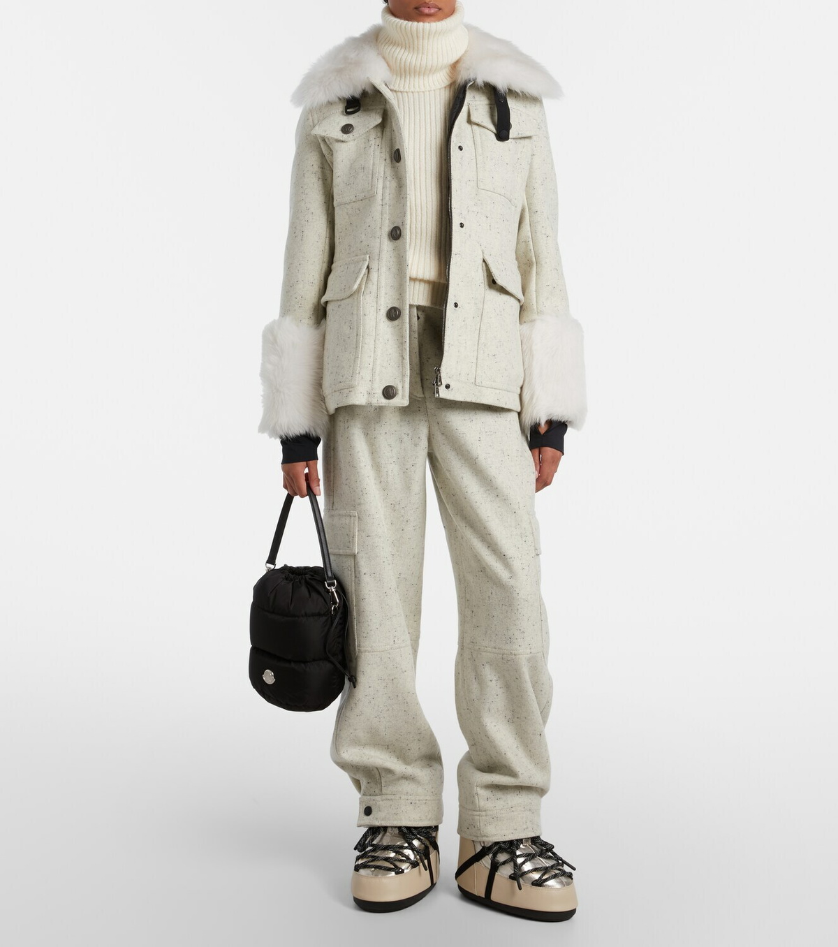 Moncler Grenoble Ribbed-knit wool and mohair-blend turtleneck sweater ...