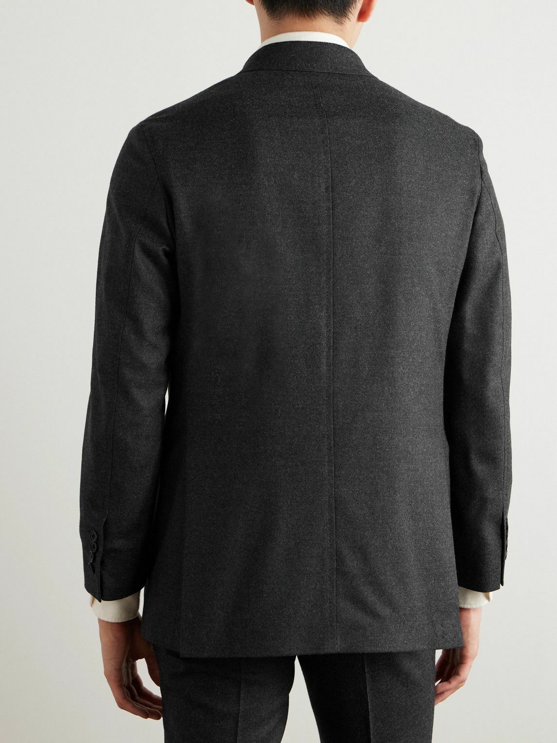 Rubinacci - Slim-Fit Double-Breasted Wool-Flannel Suit Jacket - Gray ...
