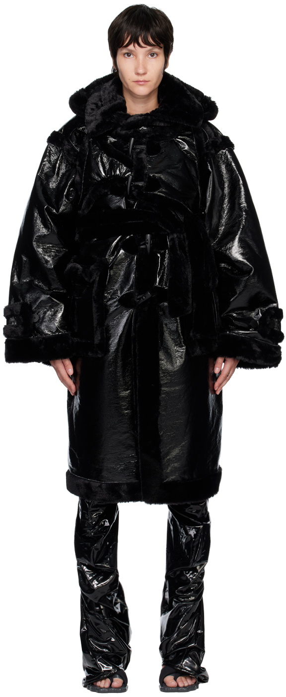 Ottolinger Black Duffle Faux-Shearling Coat Ottolinger