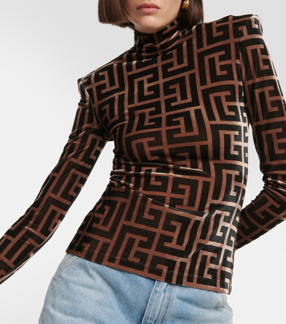 Balmain Monogram high-neck top Balmain