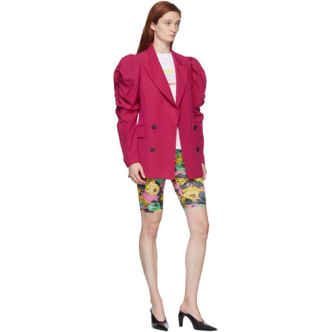 MSGM Pink Ruched Sleeve Blazer MSGM