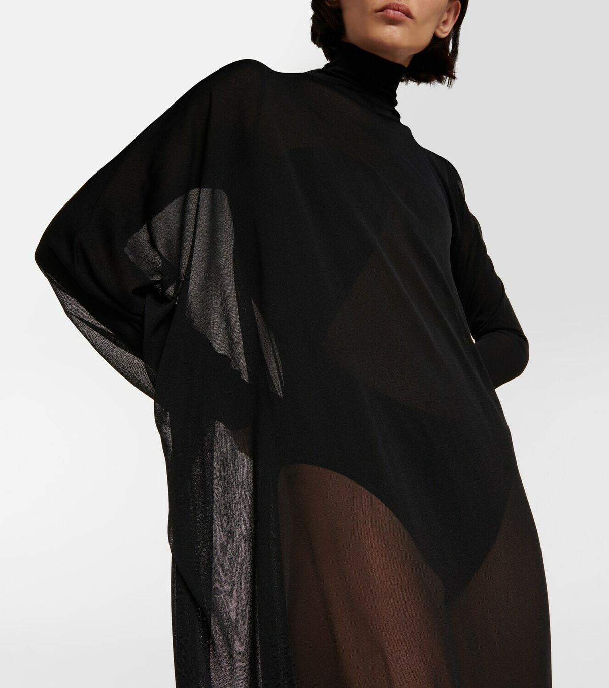 Alaïa Sheer high-neck maxi dress ALAÏA