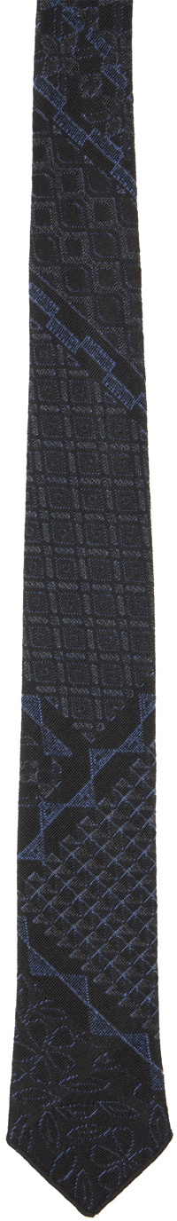 Engineered Garments Black & Navy Jacquard Tie Engineered Garments