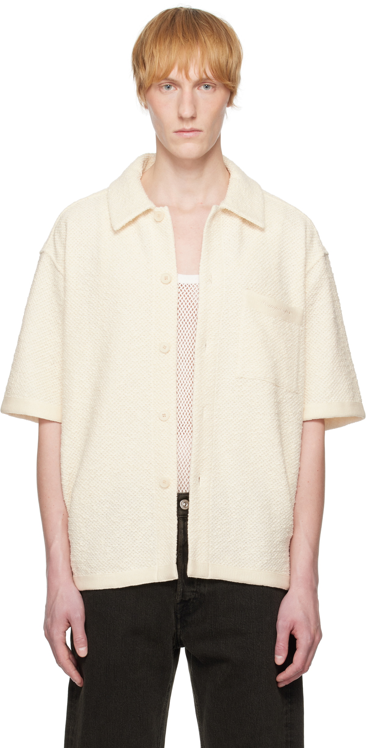 WOOYOUNGMI Off-White Terry Short Sleeve Shirt Wooyoungmi
