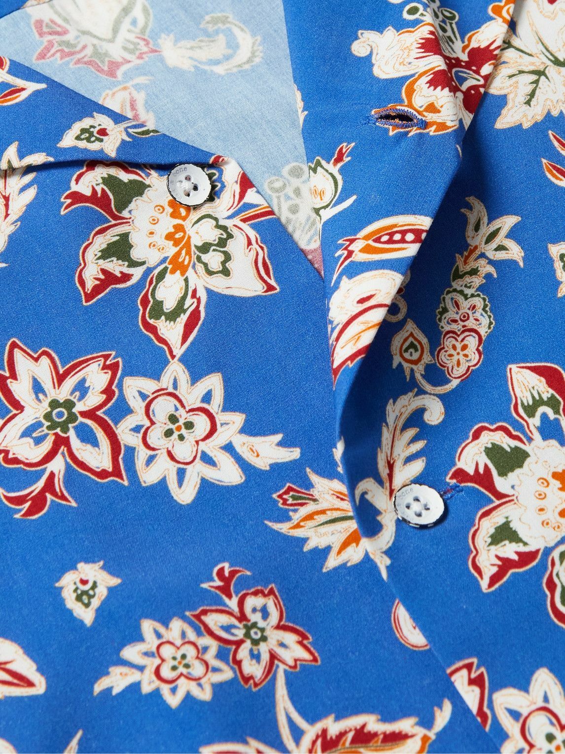 Rag & Bone - Avery Convertible-Collar Floral-Print Voile Shirt - Blue ...