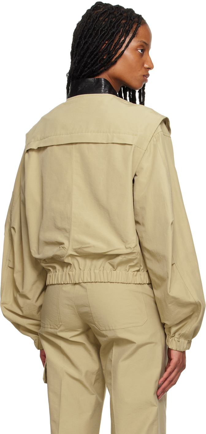Helmut Lang Beige Oversized Bomber Helmut Lang