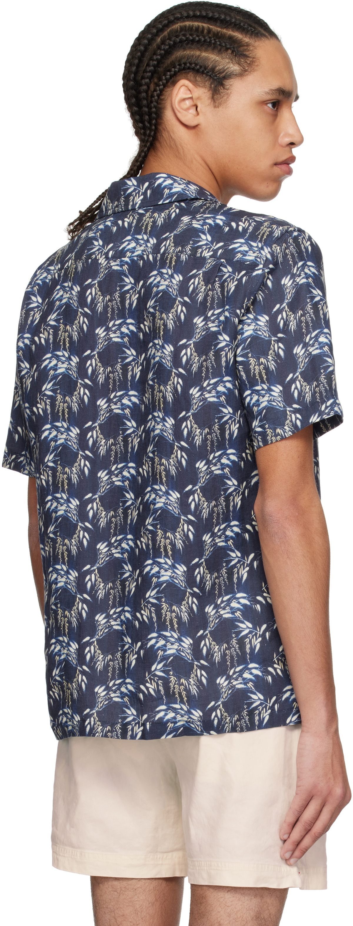 Orlebar Brown Navy Maitan Linen Shirt Orlebar Brown