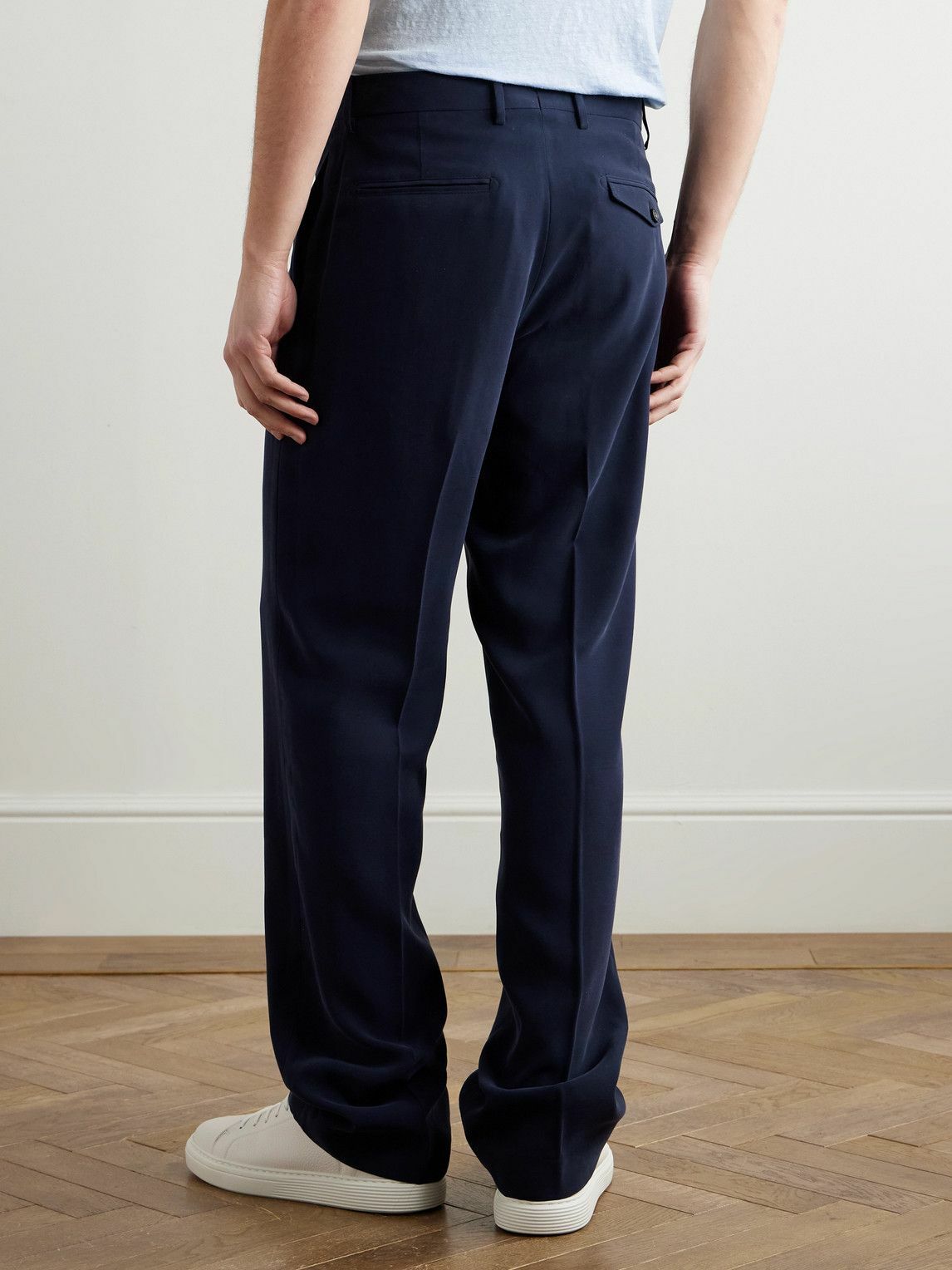 Thom Sweeney - Wide-leg Twill Trousers - Blue Thom Sweeney