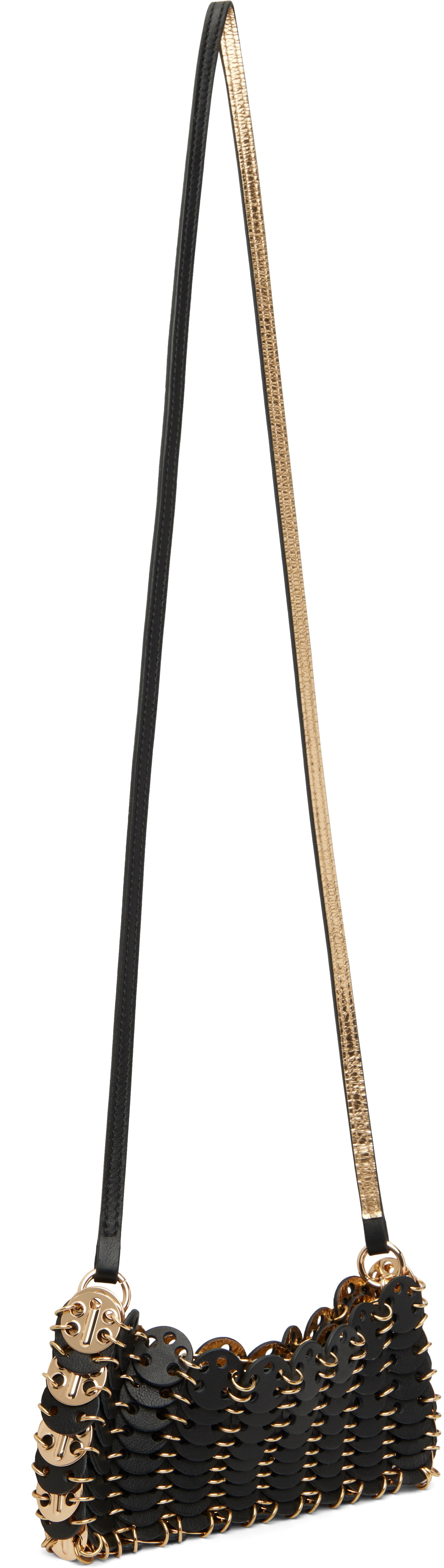 Rabanne Black & Gold 1969 Nano Flip Reversible Bag Paco Rabanne
