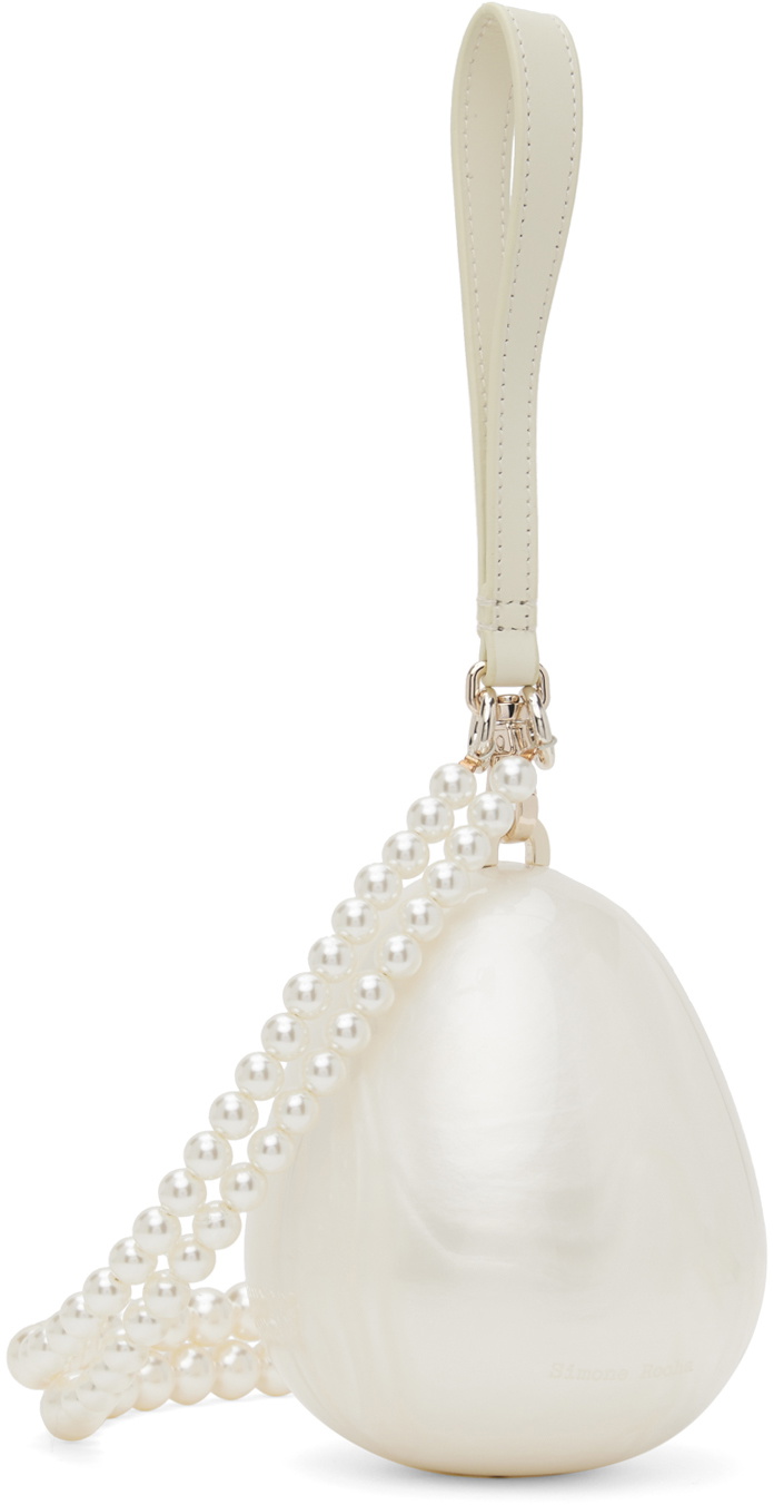 Simone Rocha Off-White Embellished Micro Pearl Egg Bag Simone Rocha