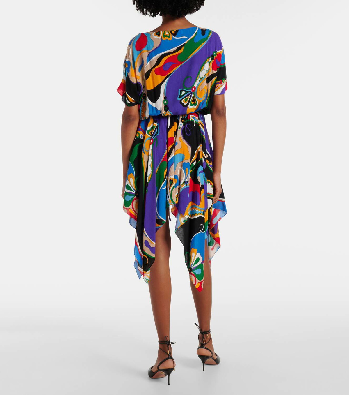 Pucci Orchidee asymmetric minidress Emilio Pucci