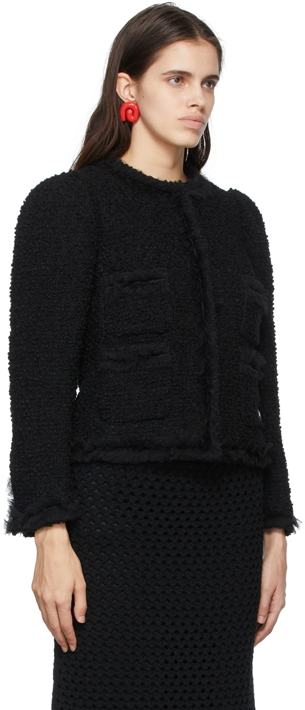Pushbutton Black Tweed Cropped Jacket Pushbutton