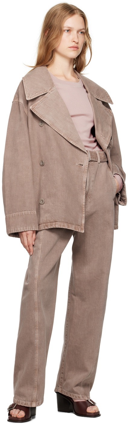 LEMAIRE Pink Twisted Belted Jeans Lemaire