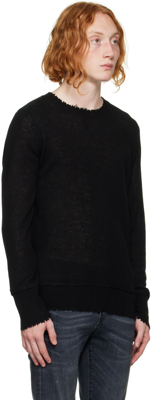 R13 Black Distressed Edge Sweater R13