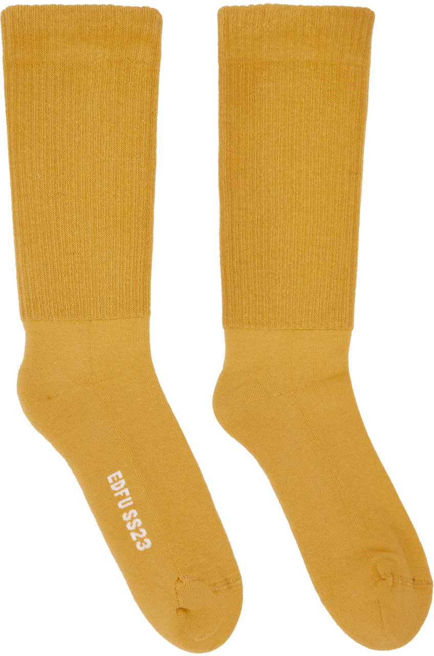Rick Owens Yellow Mid-Calf Socks Rick Owens